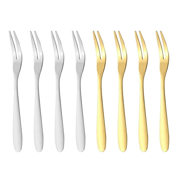 8-Piece Stainless Steel 2-Prong Appetizer Forks, Small Forks, Fruit Fork - Walmart.ca