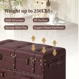 COZAYH Vintage Wooden Trunk Box Large Storage, Chest Cabinet with Latch ...