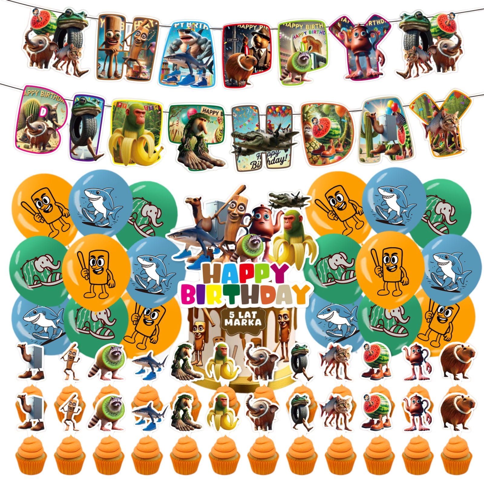 Click here for Moonsky Italian Brainrot Birthday Party Supplies i... prices