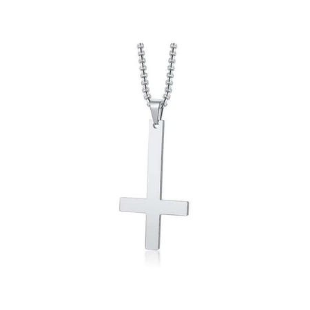 ALmi Stainless Steel Inverted Cross ecklace Satan Gothic Upside Down ...