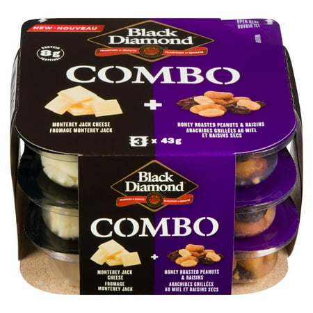 Black Diamond Combos Monterey Jack Snacks, 3 packs x 43 g, 129 g ...