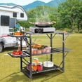 Camping Kitchen Table, Aluminum Folding Portable Outdoor Cook Station ...