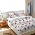 4 Piece Duvet Cover Set Queen, Farm Cherry Black Polka Dots Soft ...