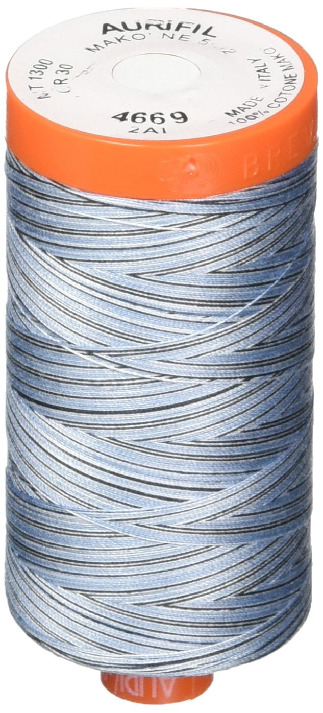 Aurifil 4669 Variegated 50W 1422 yd Dk/Med Blue Mako Cotton Thread ...