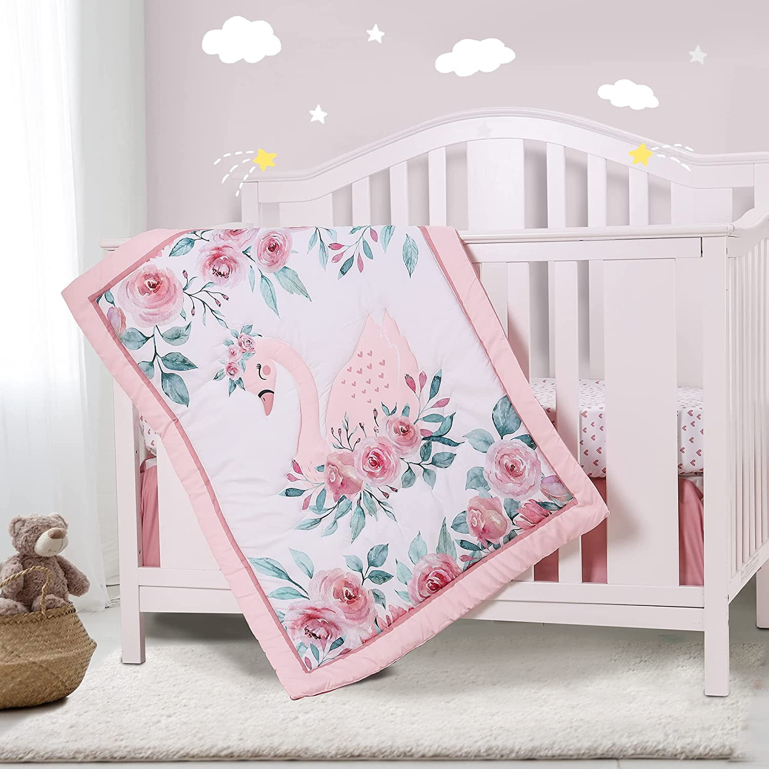 Click here for Sweet Baba Swan Crib Bedding Sets For Baby Girls... prices