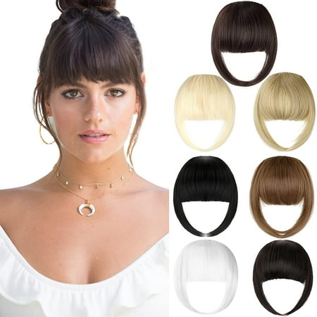Bangs Hair Clip Extension French Bang Clip in Thick Natural Full Front ...