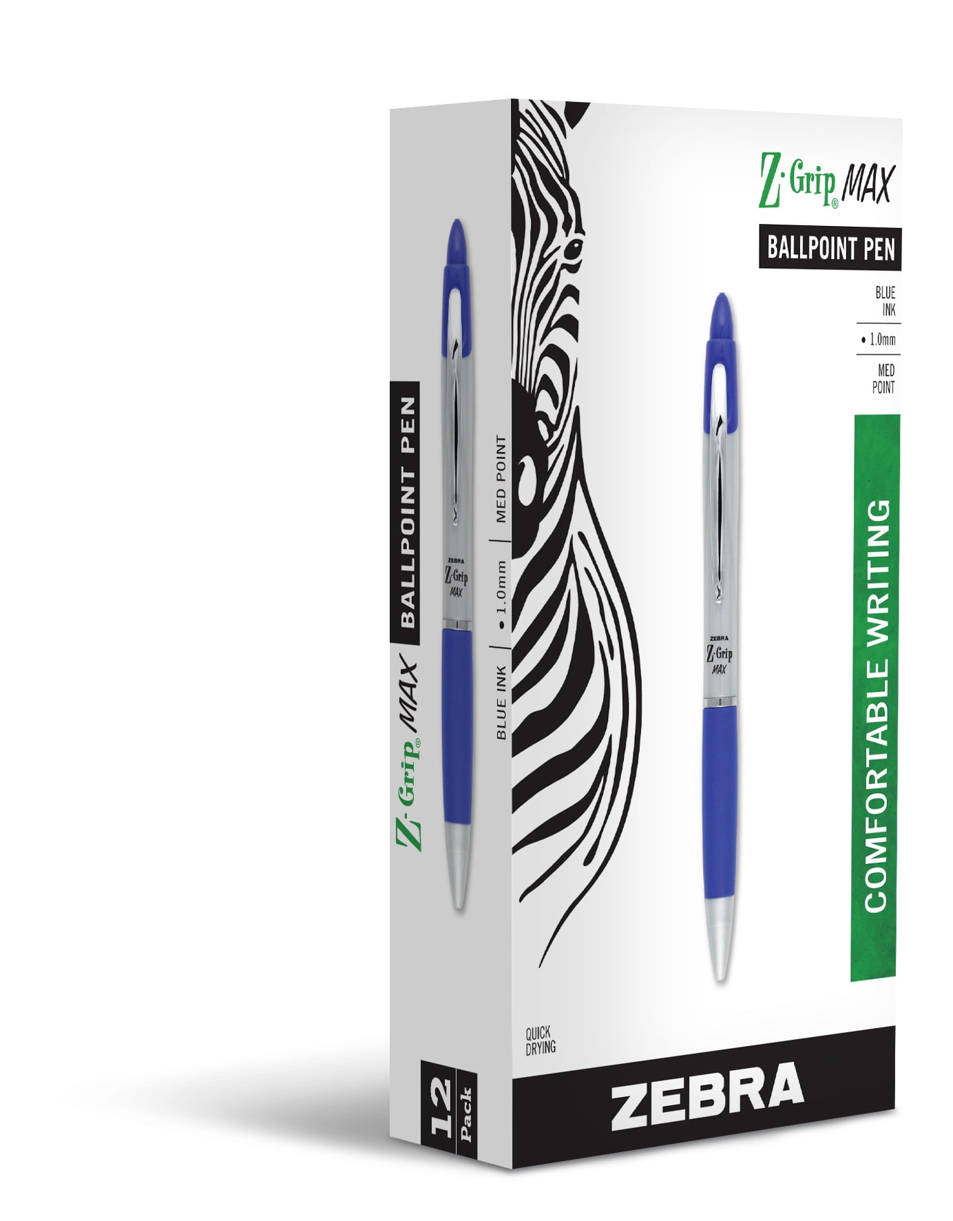 Z-Grip Max Retractable Ballpoint 1.0mm Blue Dozen - Walmart.com