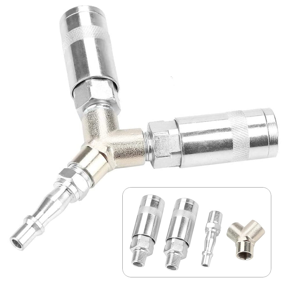 1/4inch NPT 3-way Y Pneumatic Quick Release Air Line Hose Connector ...