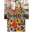 Burlap Table Runner 60 Inches Long, Impressionism Style Flowers Non ...