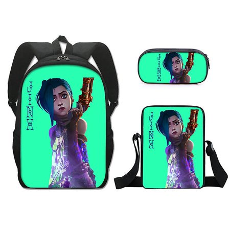 Arcane: League Of Legends Jinx Game Anime Backpack School Bag Three ...