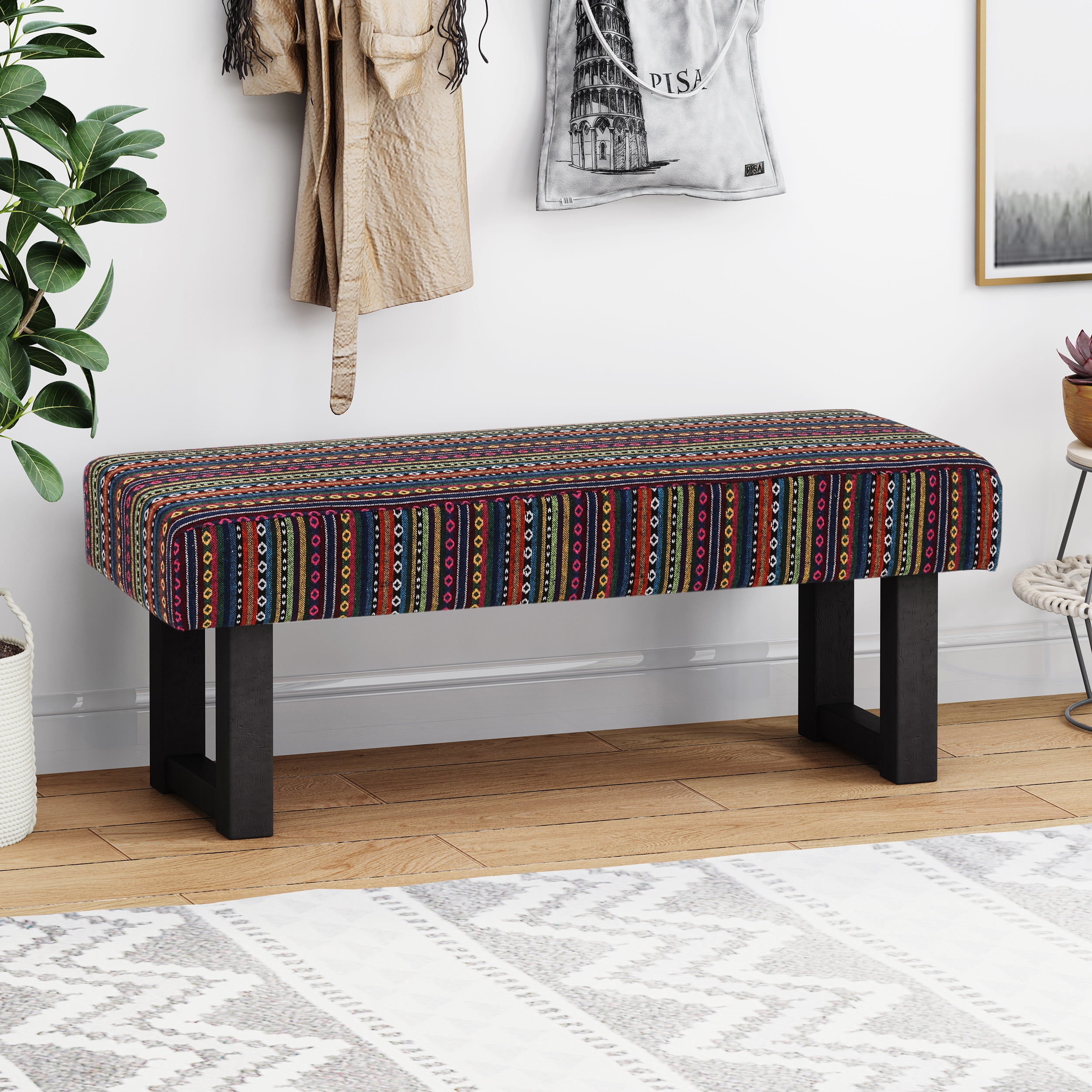 Noble House Kamaiya Boho Fabric Bench, Boho Multi - Walmart.com