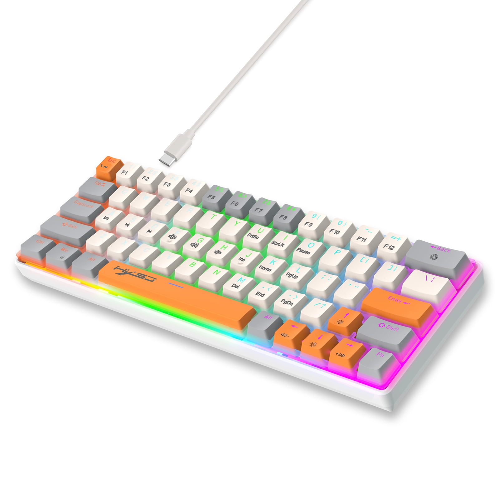 HXSJ HXSJ V500 Compact 63-Key Mechanical Keyboard with Blue Switch ...