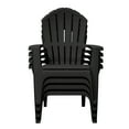 (4 pack) Real Comfort Outdoor Resin Stackable Adirondack Chair, Black ...