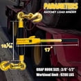 Ratchet Chain Binders 3/8" - 1/2" (2 Pack) | Adjustable Load Binder ...