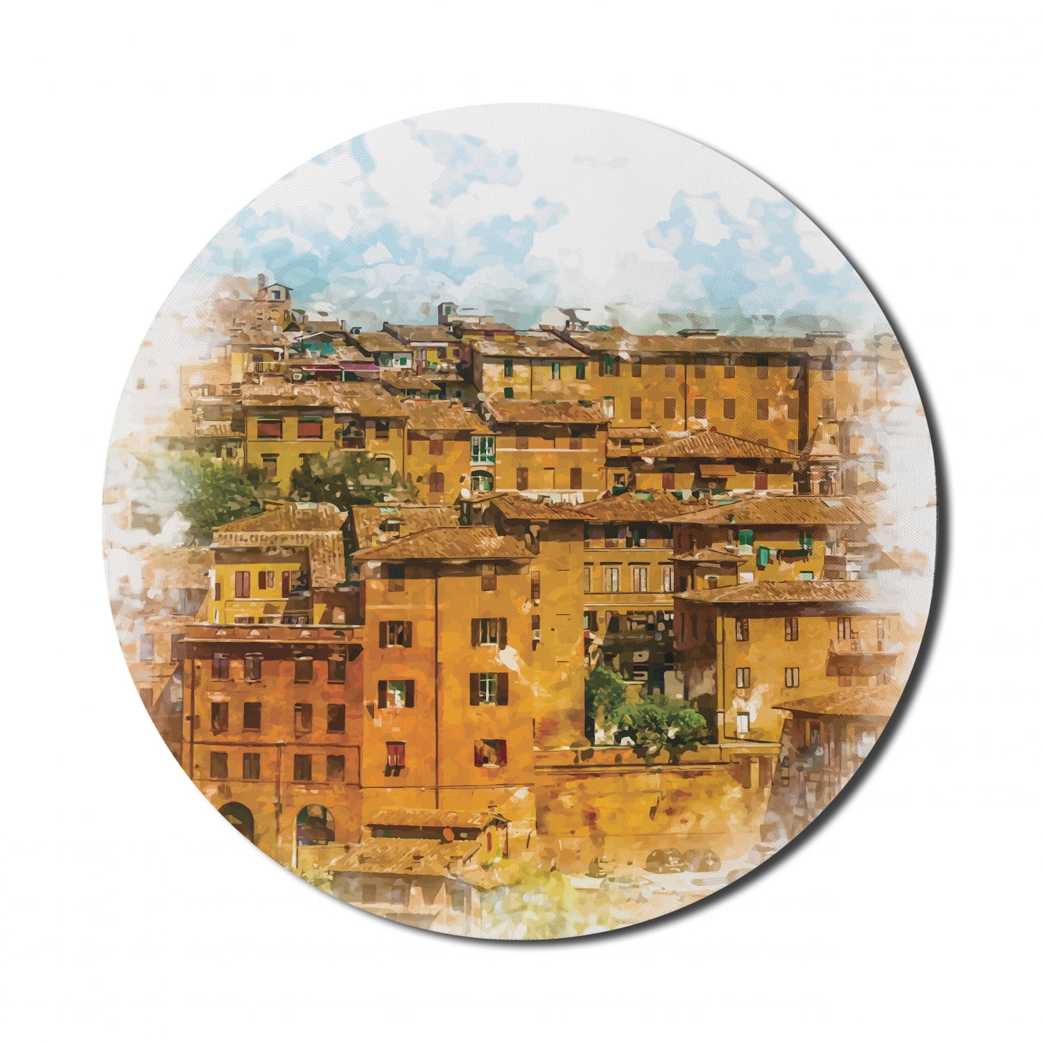 Italian Mouse Pad for Computers, Faded Historic Photo Italian Town with ...