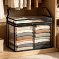 TOUMENY Clear PVC Storage Organizer Bin, Foldable Transparent Clothes ...