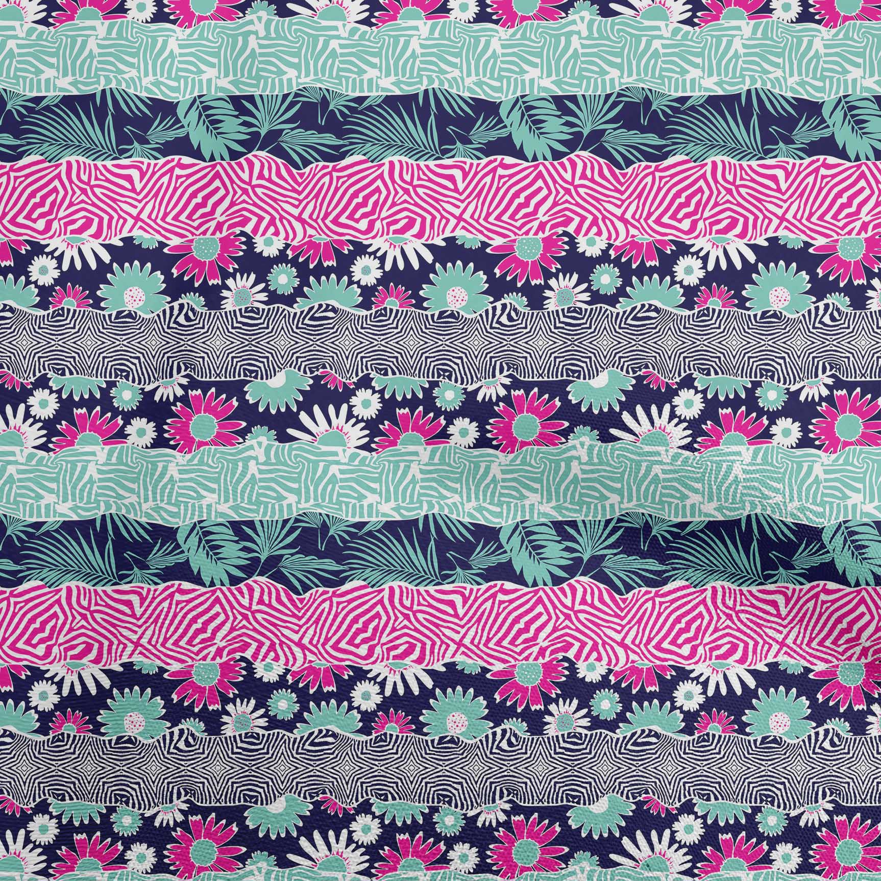 oneOone Velvet Dark Navy Blue Fabric Floral Diy Clothing Quilting ...