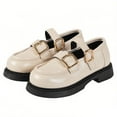 Girls' Mary Jane School Shoes with Double Buckle, Chunky Sole & Easy ...