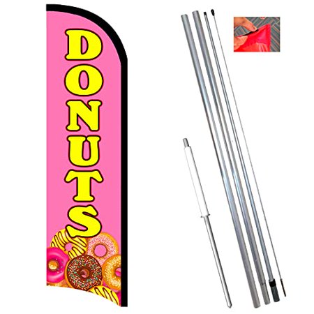 Vista Flags Donuts Premium Windless Feather Flag Bundle (11.5' Tall ...