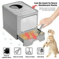 SINWAY Foldable Cat Litter Box with Lid, Top Entry, Anti-Splashing ...