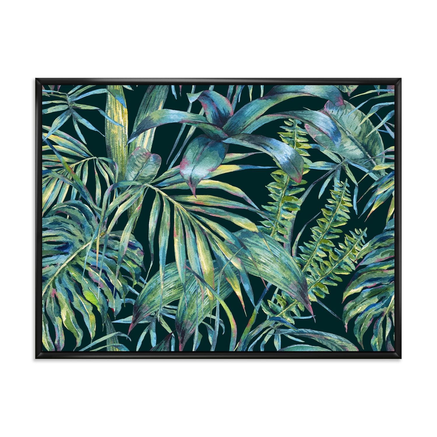 Click here for Designart Natural Leaves Exotic On Dark I Float Fr... prices