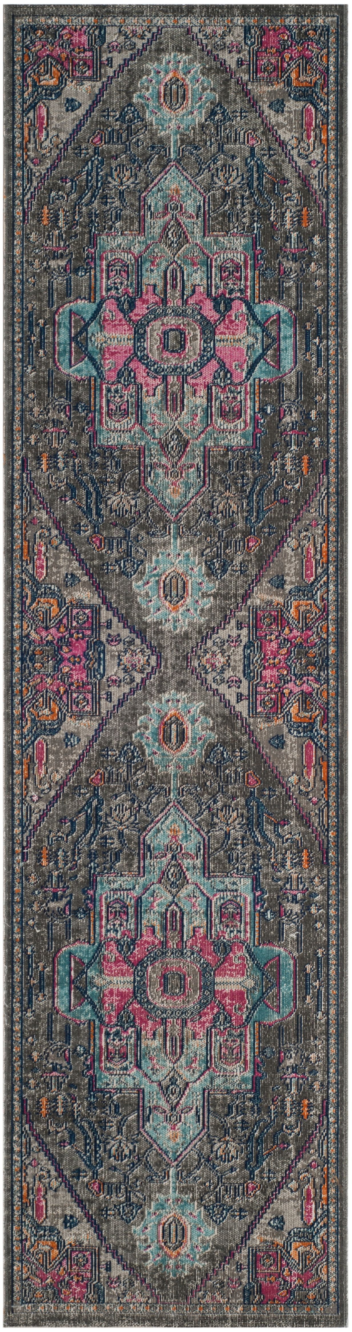 SAFAVIEH Artisan Fletcher Aztec Runner Rug, Black/Light Grey, 2'2" x 8 ...