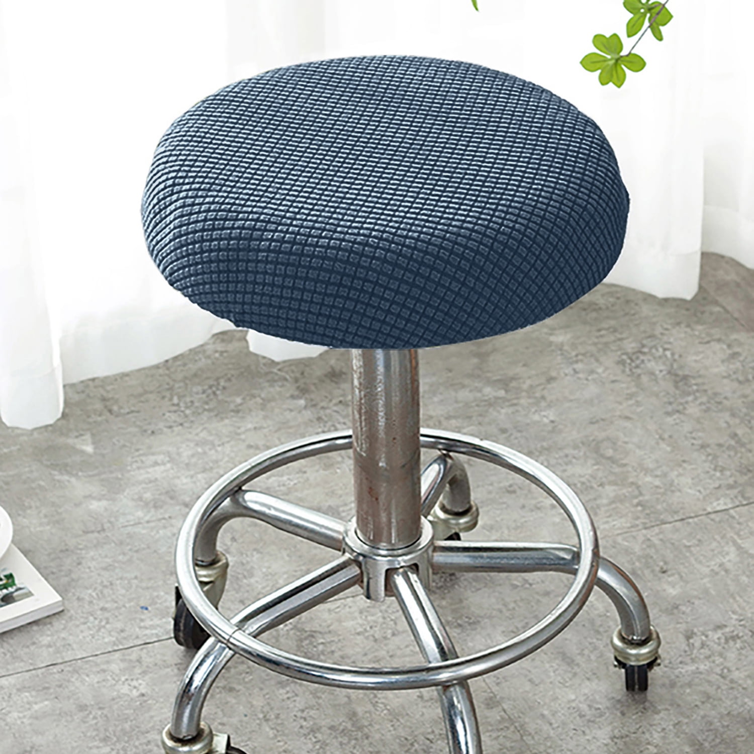 Rosnek Round Bar Stool Cover Washable Stool Cushion Slipcover Elastic ...