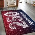 250th Anniversary Washable Area Rugs 4'x6', Flowers Stars Sparkles Blue ...