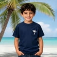 Bobifish Little Boys Casual Tee Simple Short Sleeve Crew Neck Floral ...