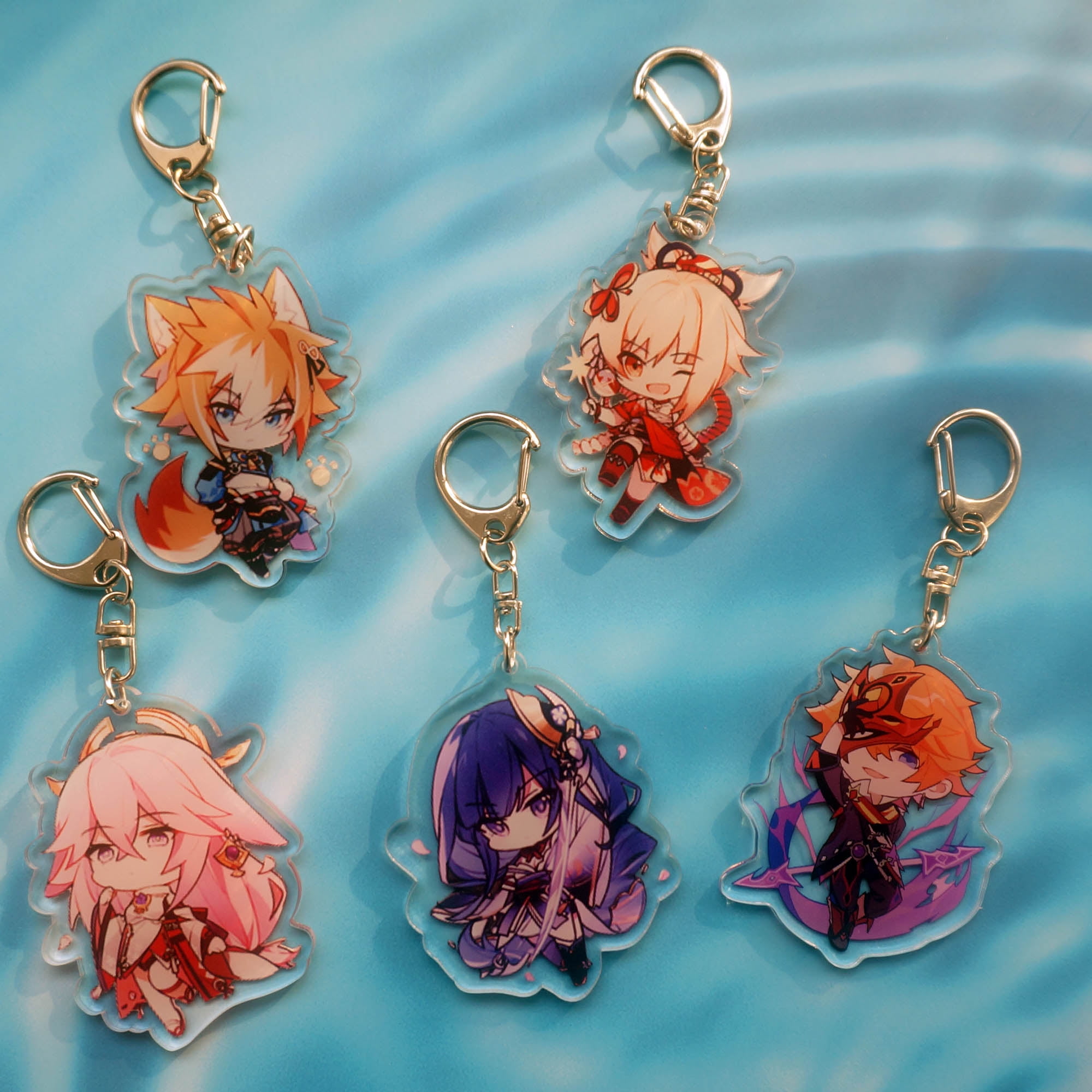 Buy 5PCS Cute Anime Game Genshin Impact Childe Raiden Shogun Gorou ...