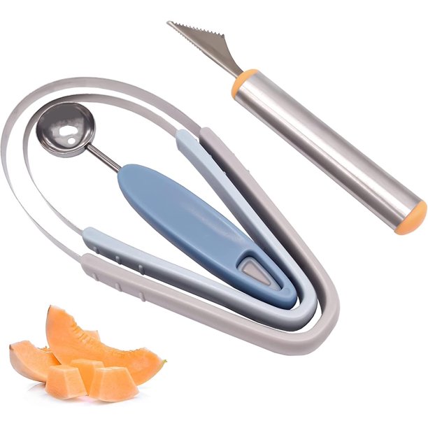 4 In 1 Stainless Steel Melon Ball Spoon 1 Fruit Carving Knife 2 Fruit ...