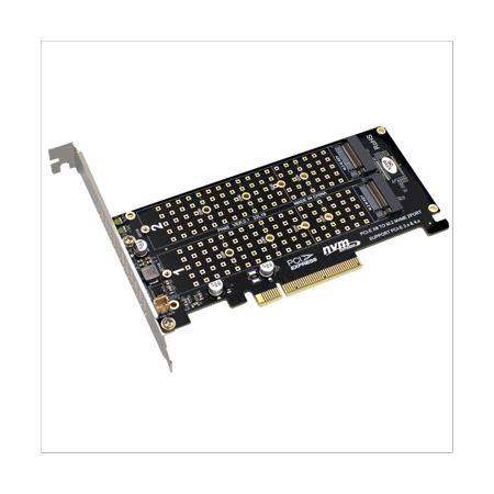 Symkmb PCI-E X8 X16 Double Disk Transfer Card NVME M.2 MKEY SSD RAID ...