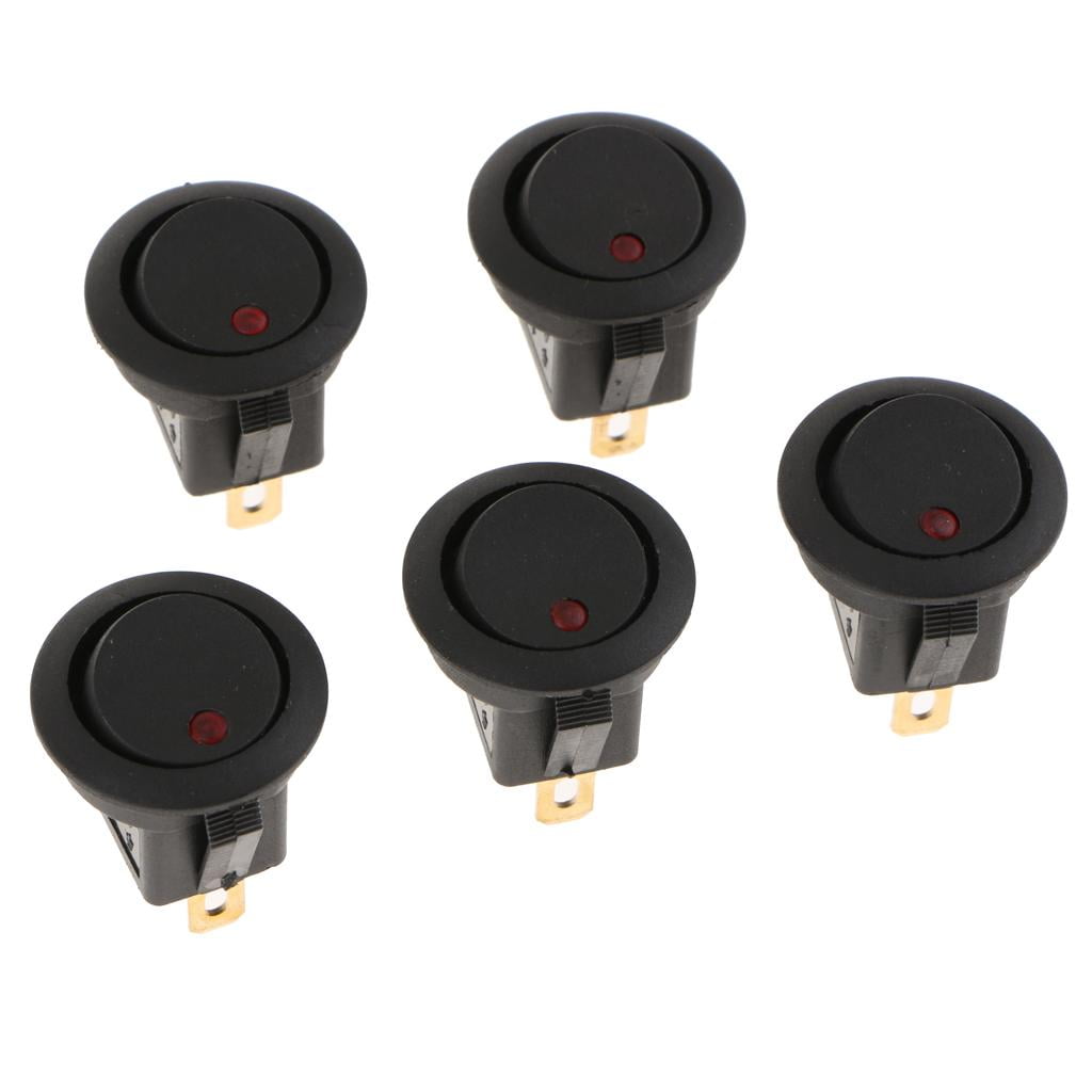 5 pieces 12V 16A 3PIN Rocker Toggle Switch For Car Truck red light ...