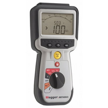Megger Megohmmeter, 500V DC, LCD MIT200 - Walmart.com