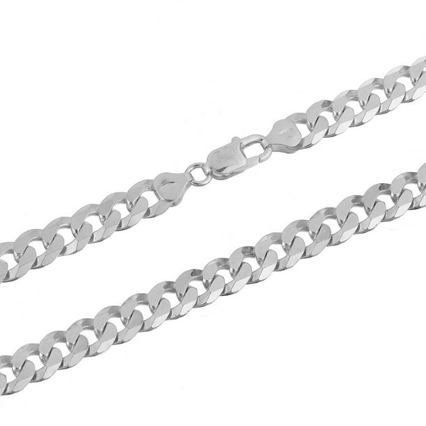 Kezef - 9mm 925 Sterling Silver Cuban Curb Link Chain Necklace 20 inch ...