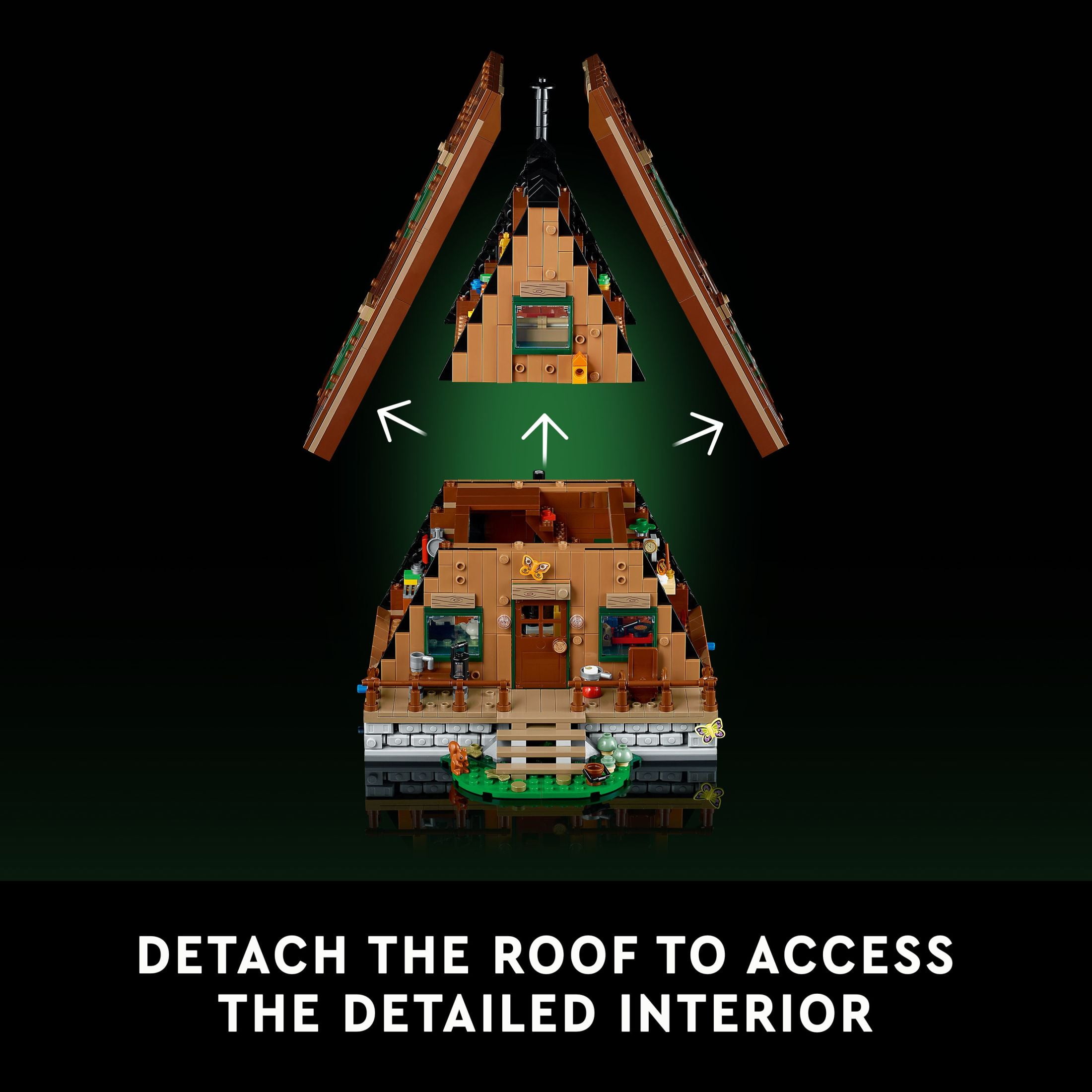 LEGO Ideas A-Frame Cabin Collectible Display Set, Buildable Model Kit ...