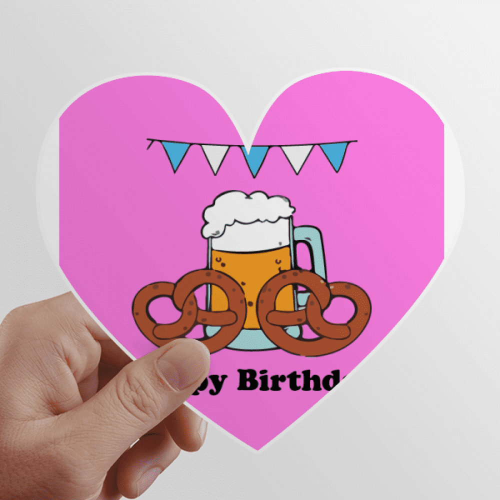 English Donut Snack Birthday Beer Heart Vinyl Sticker Bicycle Bottle ...