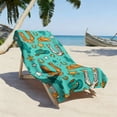 1Pc, western denim style oversized soft beach towel, cowboy hat, cowboy ...