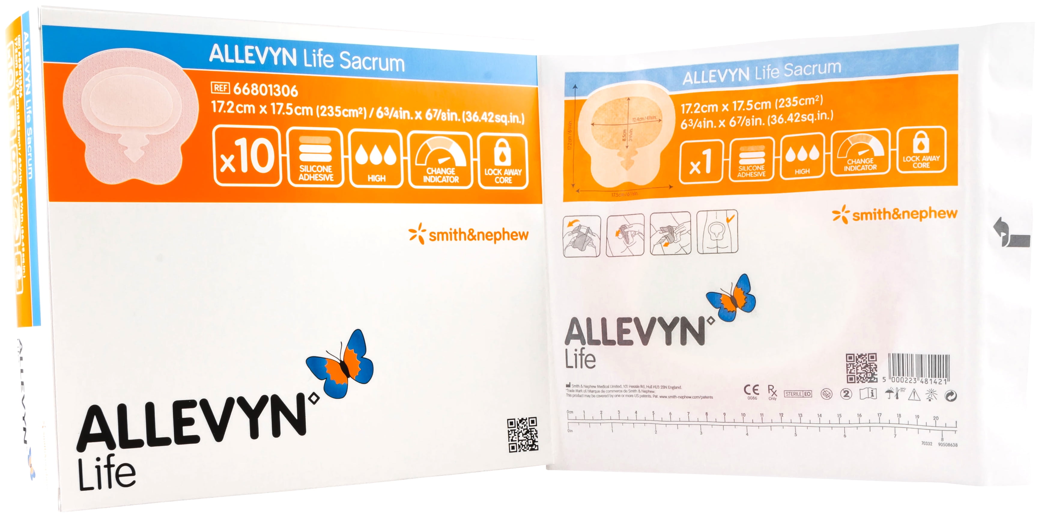 Smith and Nephew 66801306 Allevyn Life Foam Adhesive Dressings 6 3/4" x ...