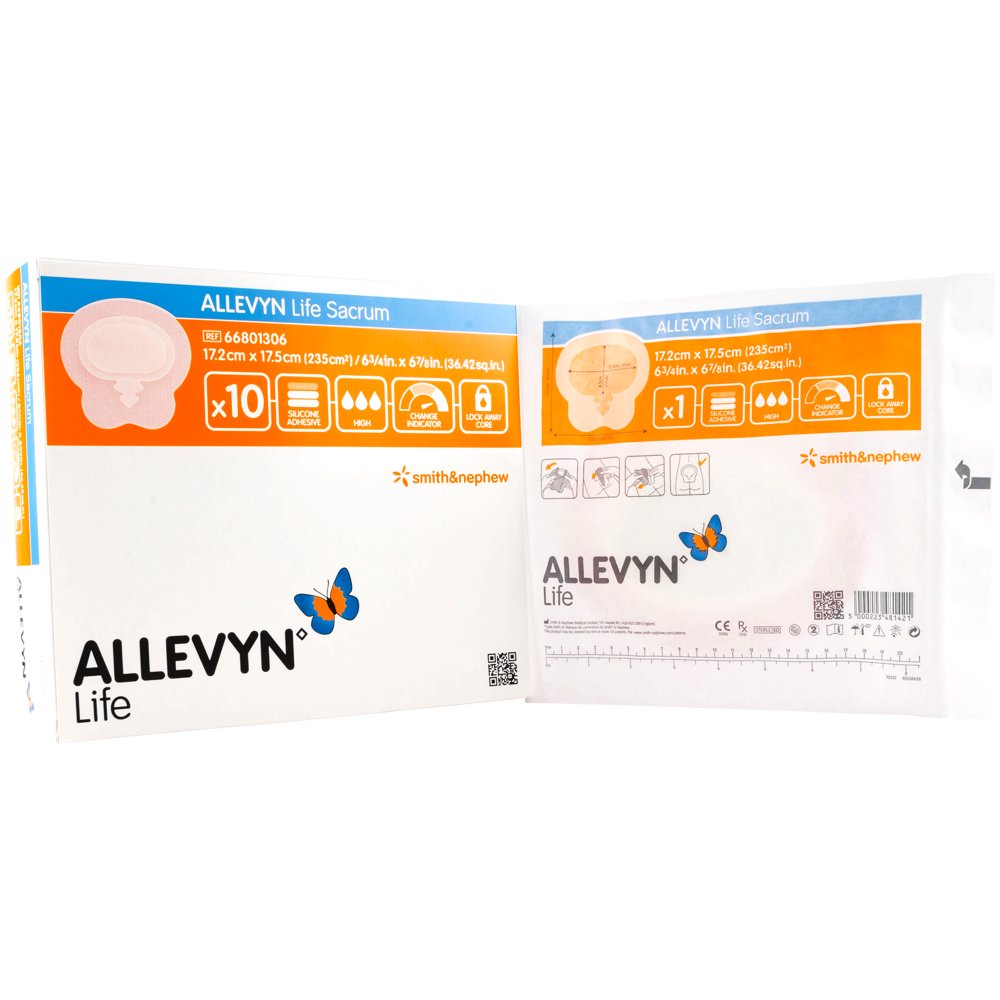Smith and Nephew 66801306 Allevyn Life Foam Adhesive Dressings 6 3/4" x ...