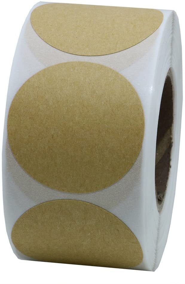 Hybsk 1.5" Round Brown Kraft Paper Sticker Labels Packaging Seals ...