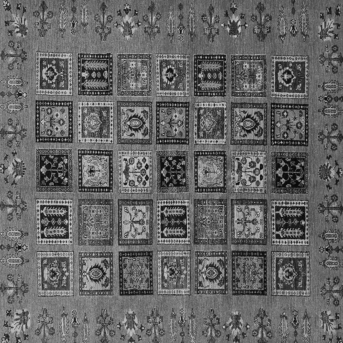 Ahgly Company Indoor Square Abstract Gray Modern Area Rugs, 4' Square ...