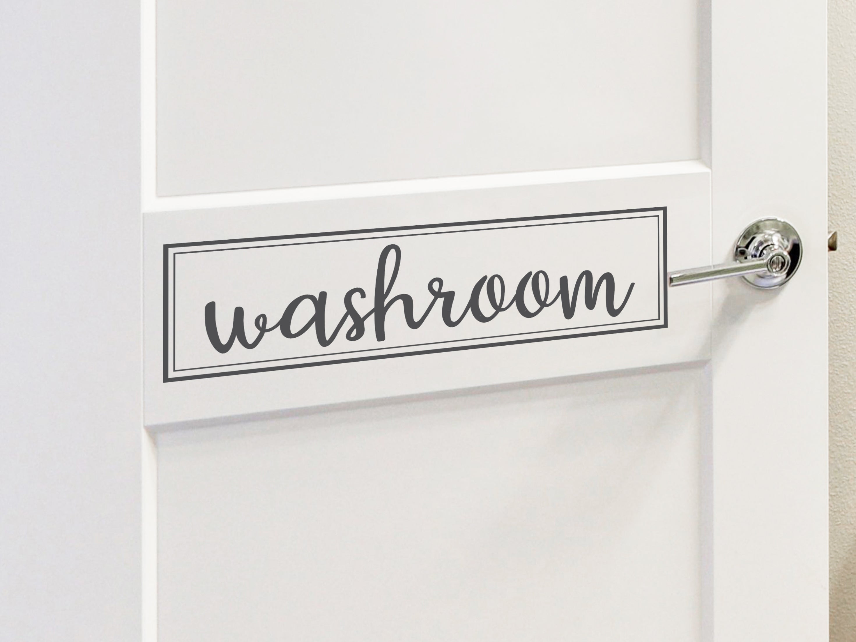 Washroom Cursive | Bathroom Wall and Door Decal - Walmart.com
