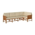 Walker Edison Modern Slatted Solid Wood 5-Piece Outdoor Sectional Set ...