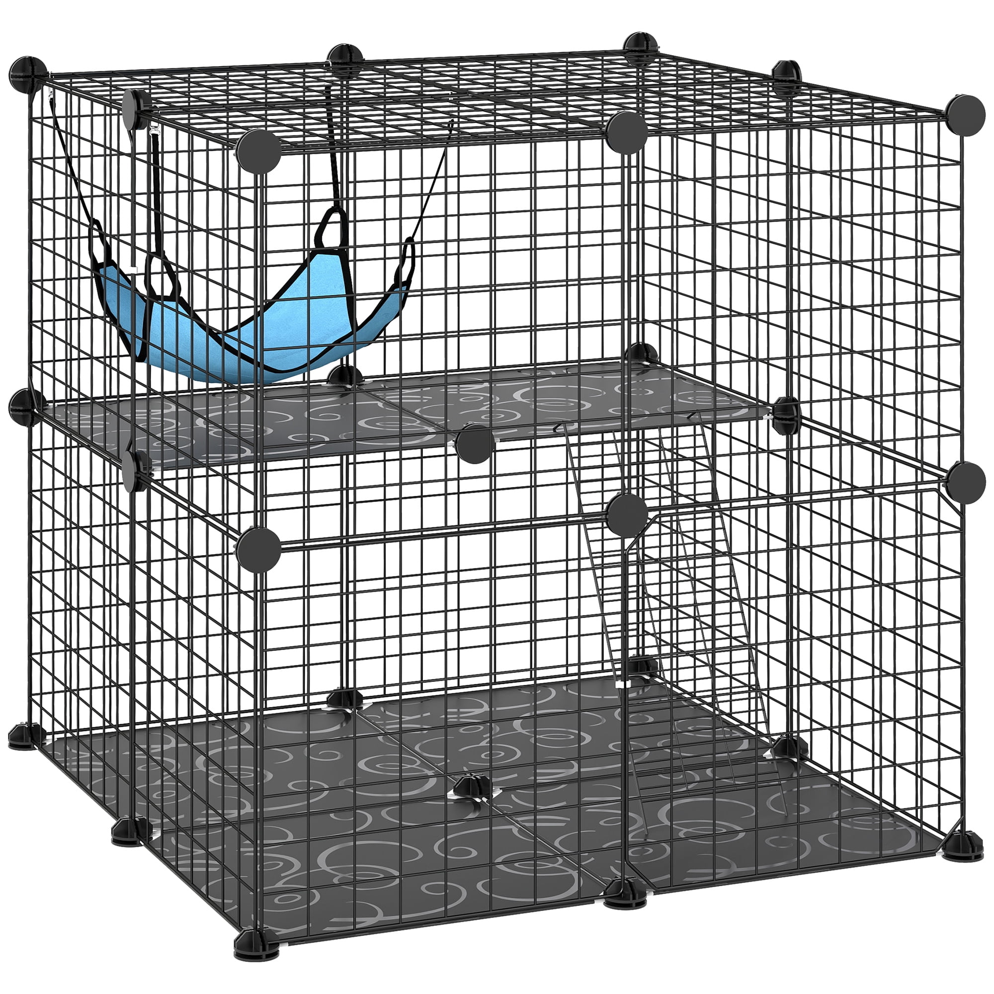 Click here for Pawhut 2 Tier Cat Cage Crate  Diy Pet Playpen With... prices