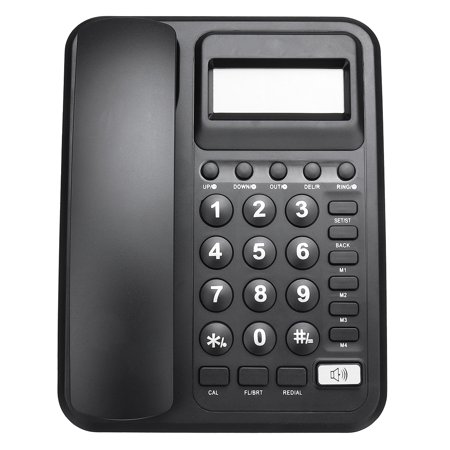 Desktop Corded Landline Phone Fixed Telephone with LCD Display Mute/ Pause/ Hold/ Flash/ Redial ...