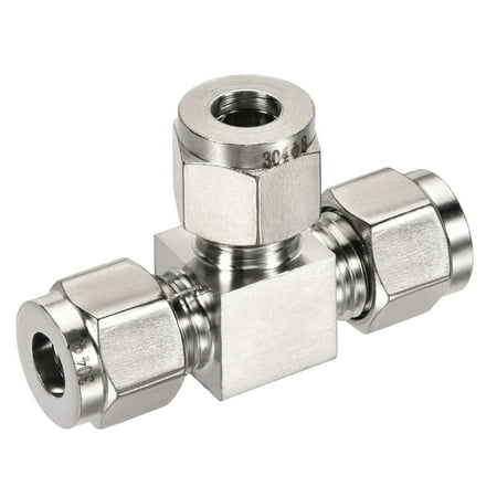 Uxcell 8mm OD Tube 3 Way Tee Union Stainless Steel Quick Connect ...