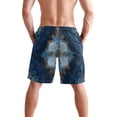 Blue Lace Symmetrical Pattern Men's Swim Trunks Beach Shorts Bathing ...