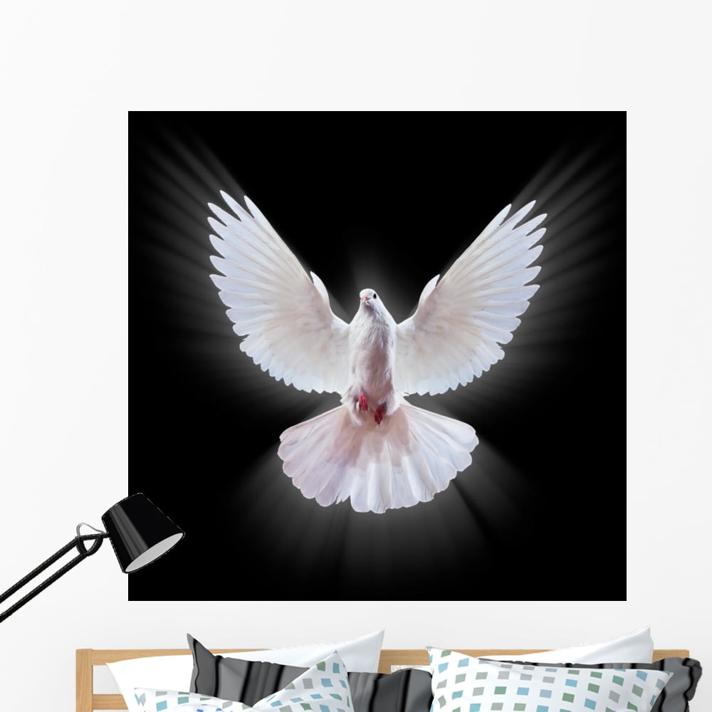 Free Flying White Dove Wall Mural by Wallmonkeys Peel and Stick Graphic ...