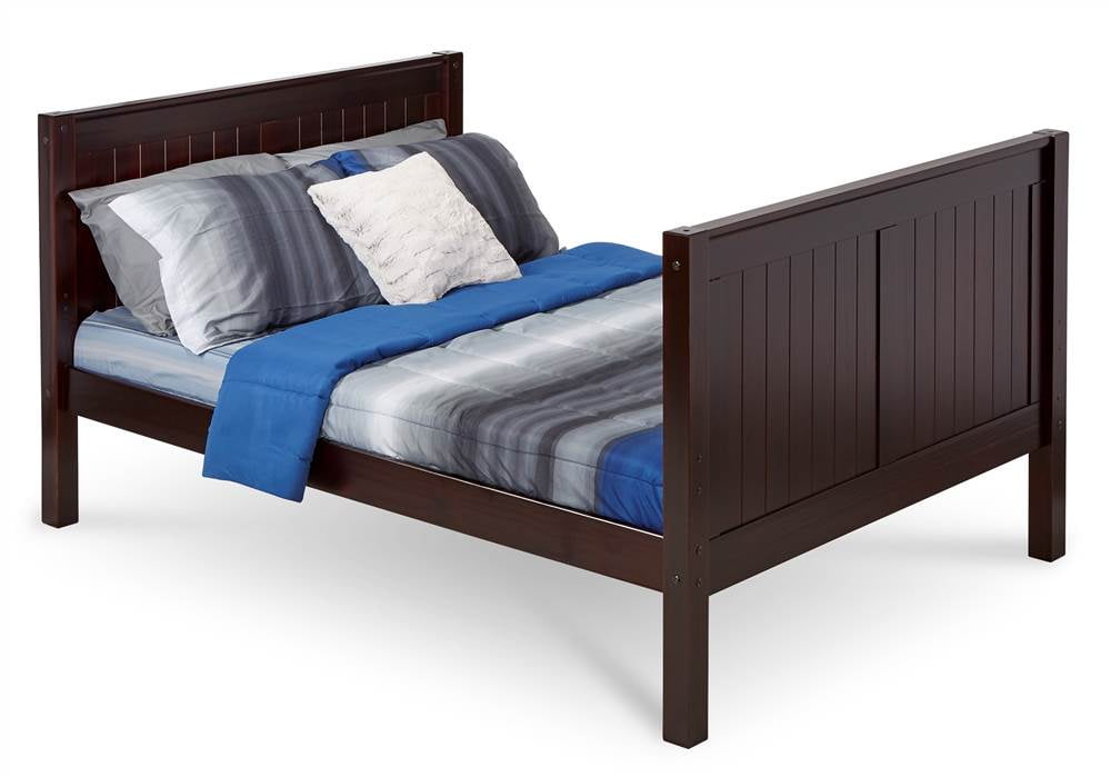 Camaflexi Full Size Tall Platform Bed - Panel Headboard - Cappuccino ...